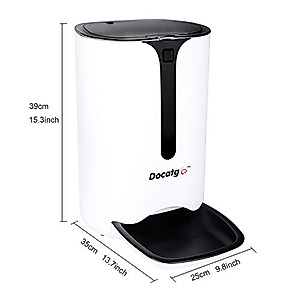 Aeiniwer Docatgo Automatic Cat Dog Food Dispenser Feeder for Small Pets with Distribution Alarms, Portion Control, Voice Recorder and Programmable Timer for up to 4 Meals per Day