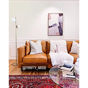 Brightech Globe Floor Lamp Set of 2 - Luna and Sphere Frosted Glass Standing Lamps for Bedroom - Mid-Century Modern Contemporary LED Floor Lamps, Tall Lamp for Living Rooms - Gold/Antique Brass