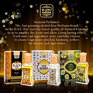 Naseem Sadaat Perfume Oil Rollerball Alcohol Free with composition of Fruity Rose Vanilla Musk Long Lasting Arabian Fragrance Oil for Men & Women 0.81 Fl Oz