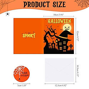 NEBURORA 30 Pack Halloween Greeting Cards with Envelopes and Stickers for Halloween Party Favors Gifts Goodie Bag Fillers