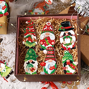 48 Pieces Christmas Felt Gnome Ornaments Gnome Felt Hanging Ornaments Gnome Tree Topper Felt Cutout Xmas Hanging Swedish Gnome Ornaments for Christmas Tree Party Decorations