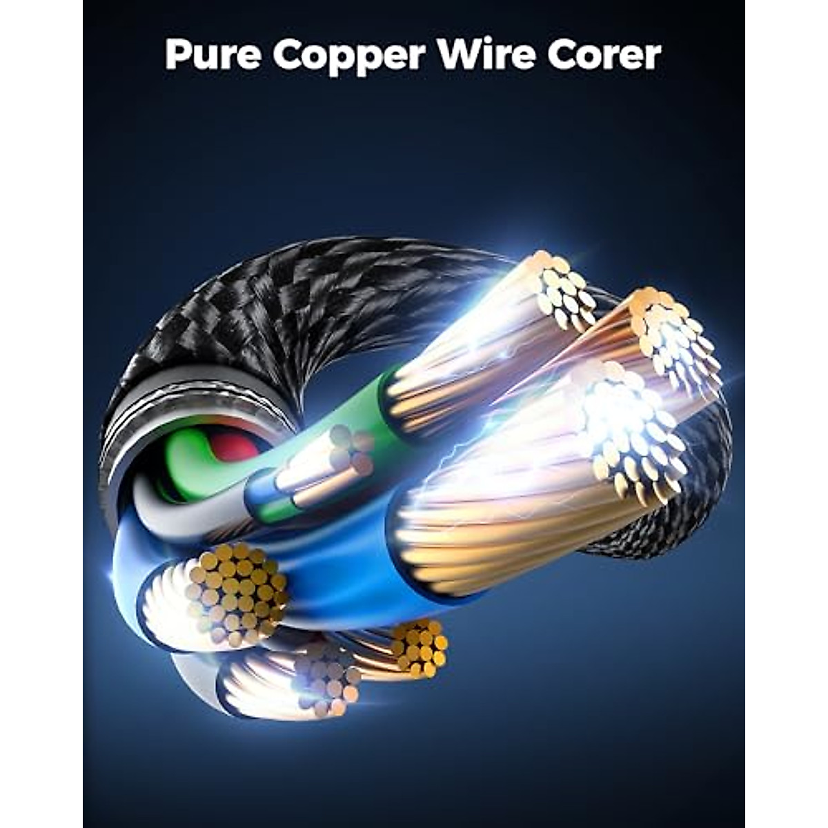 Cratree HDMI Cables 15FT Long - 8K Ultra High Speed HDMI Cable,48Gbps HDMI Braided Cord,8K 60hz,4K 120hz,eARC,HDCP 2.2&2.3 - Compatible for HDTV/PS5/Xbox