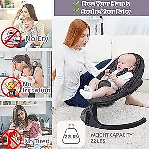 Napei Baby Swings for Infants,Bluetooth Baby Bouncer,Electric Portable Baby Swing for Newborn with 5 Speed & Music Speaker,Touch Screen/Remote Control Baby Rocker with 5 Point Harness for 5-20 lb