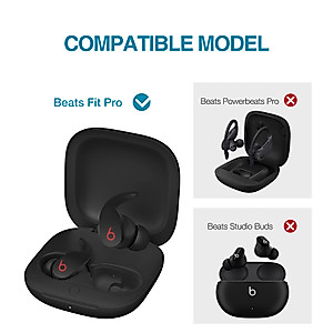 SURITCH Beats Fit Pro Case Cover Protector, Shock-absorbing Protective TPU Shell for Beats Fit Pro Charging Case 2021 Earbuds Secure Locking System with Anti-lost Keychain, Stone Purple