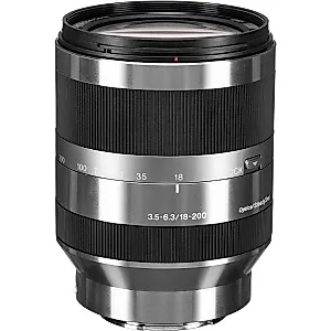 Sony Alpha SEL18200 E-Mount 18-200mm F3.5-6.3 OSS Lens (Silver)