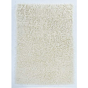 Linon 1400gram Natural Off White Wool Shag 2'4" X 4'3" Accent New Flokati Rug, 2' x 5'