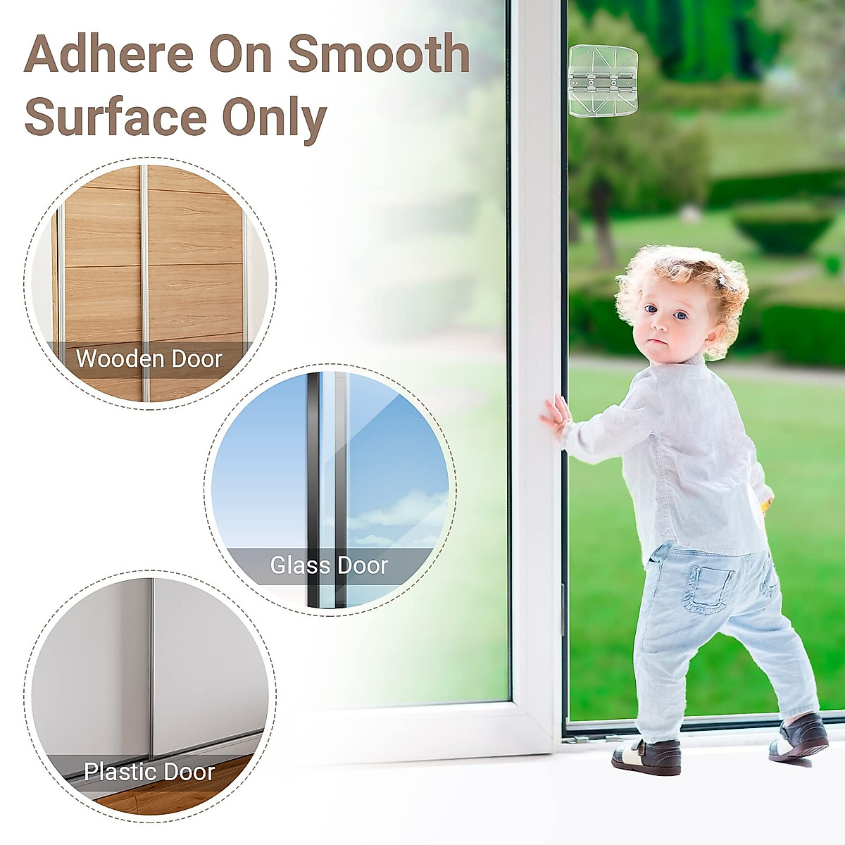 Sliding Glass Door Lock Security - 2 Pack Child Safety Locks for Patio Slide Doors, Child Proof Window Lock Double Guard Kids Pets Safe, Slider Door Latch Stop Bar Easy Installation Without Drilling