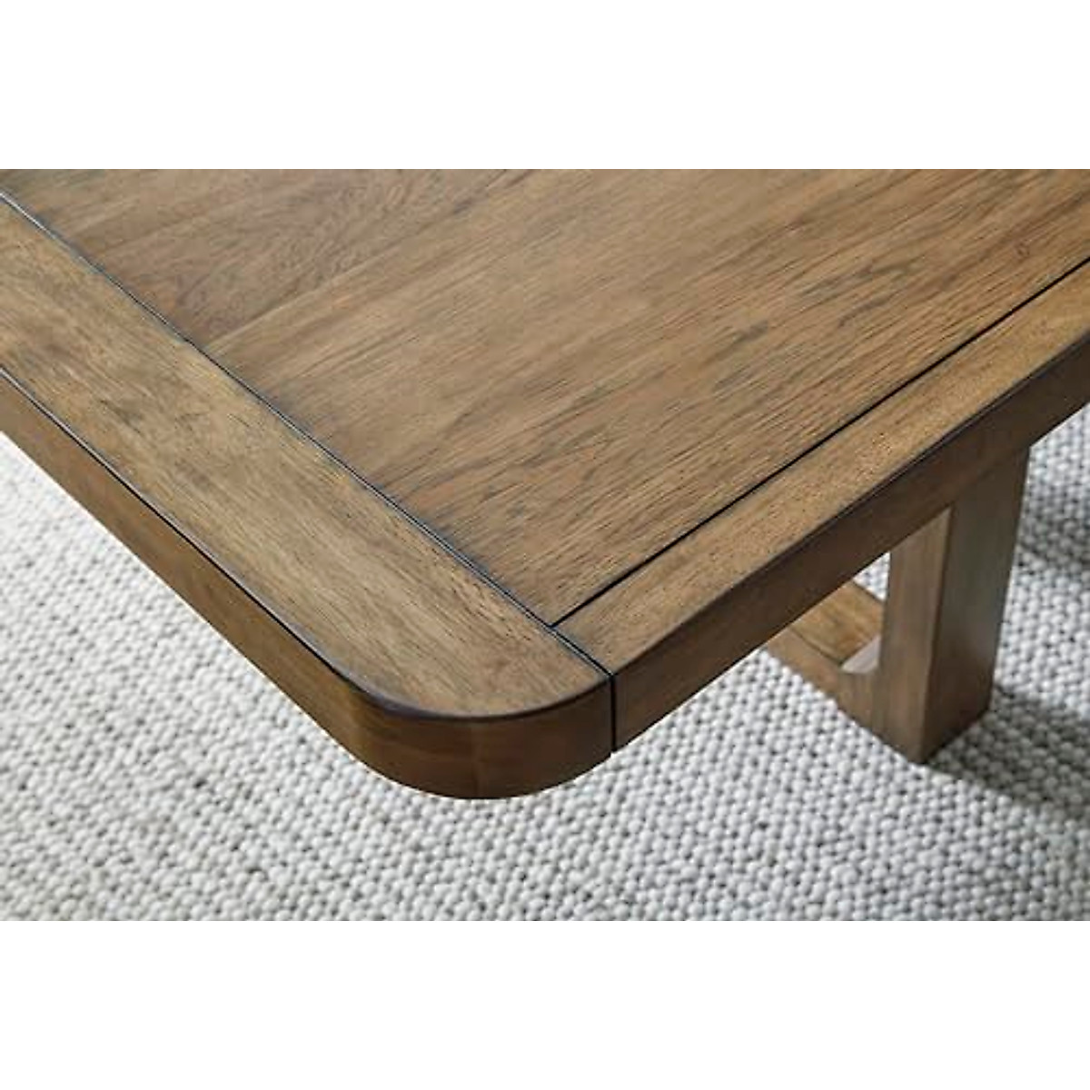 Signature Design by Ashley Cabalynn Farmhouse Dining Extension Table with 1 Removable Center Leaf, Light Brown
