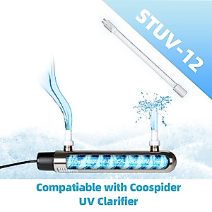 coospider-repta GPH287T5L/4P 12W UVC Bulb Replacement UV Bulb for STUV-12