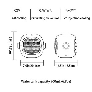 KALWEL,Portable Air Conditioner,Mini Air Conditioner,Room Air Conditioners,Small Air Conditioner,Air Conditioner Portable for Room-USB Powered,Power 3w-8w,200ml Capacity-for Dormitory,Office,Camping