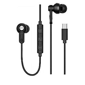 Type C Headphone【Latest Version】 USB C Wired in-Ear Earphones with Mic & DAC Chipset Noise Cancelling Earphone for 2018 iPad Pro/MacBook, Google Pixel 3/2/XL, Huawei, One Plus, Essential - Black