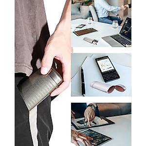 Philley Aluminum Metal Pocket Ultra-Light Silver Eyeglasses Glasses Case (Striped-Grey)