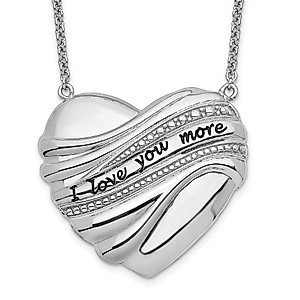 IceCarats 925 Sterling Silver Vintage I Love You More Necklace 18 inch Chain
