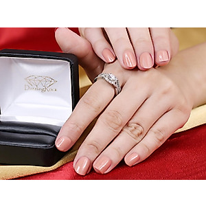 Dazzlingrock Collection 1.80 ctw Round Cubic Zirconia Halo Crisscross Shank Ring Set (5mm Center Stone) in 10K White Gold, Size 6.5