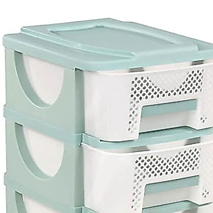 Homeplast Ouma 38 Inch Tall Plastic 5 Drawer Home Storage Indoor/Outdoor Organizer Shelf Unit with Perforated Ventilated Drawers, Green