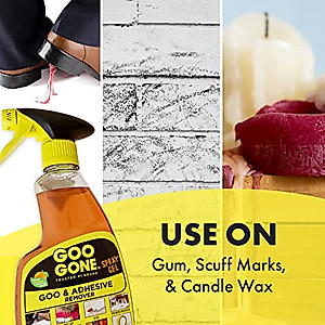 Goo Gone Adhesive Remover Spray Gel - 2 Pack and Sticker Lifter - Removes Chewing Gum Grease Tar Stickers Labels Tape Residue Oil Blood Lipstick Mascara