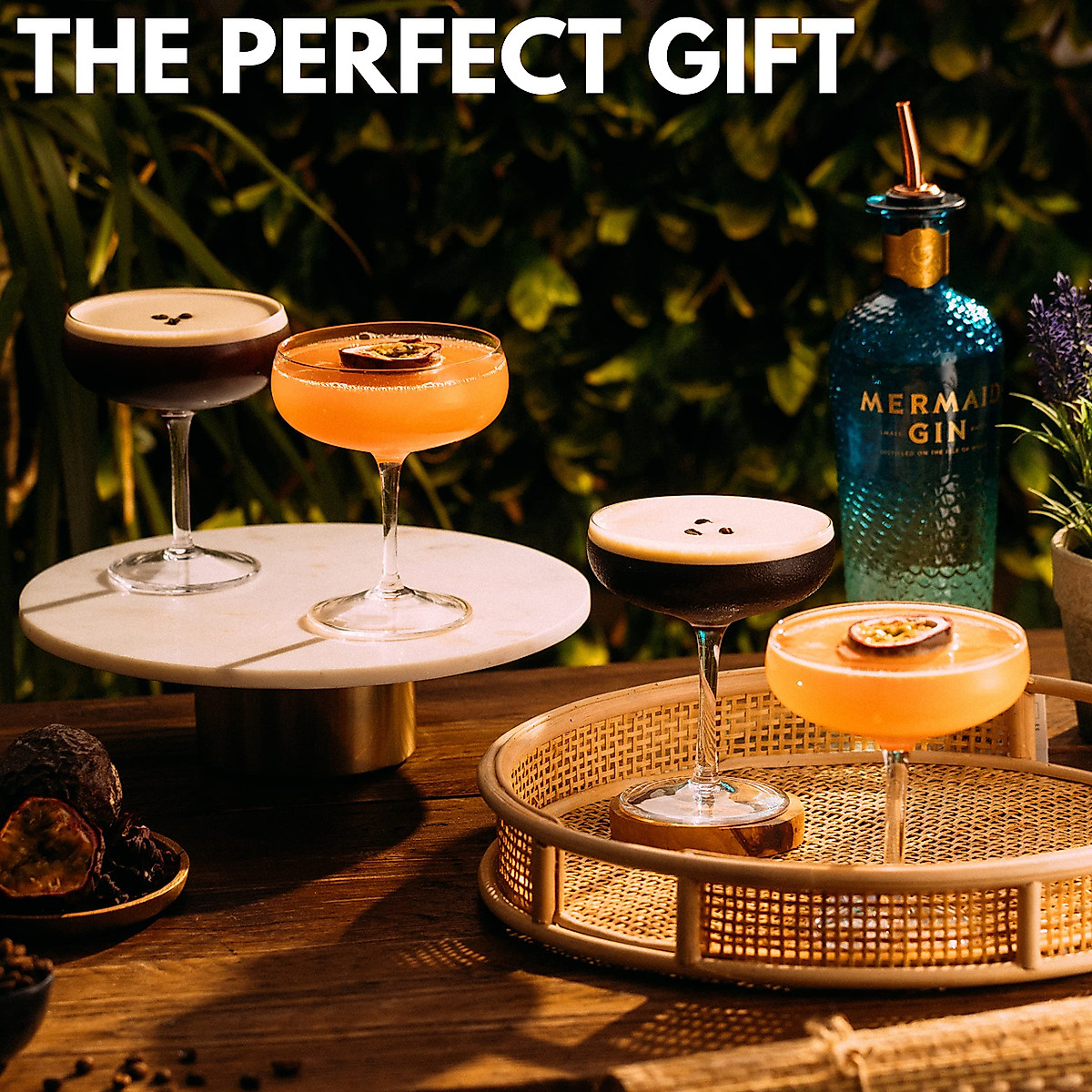 Elegant Coupe Cocktail Glasses Set of 4 | Handmade Crystal Glasses | Quality Champagne Coupe Glasses + Recipe e-Book |Large Cocktail Glass | Espresso Martini Glasses |Large Martini Glass |Coup Glasses