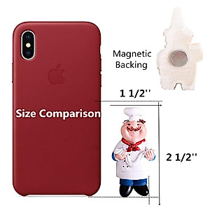 6 Pack Chef Fridge Magnet Refrigerator Magnets, Italian French Chef Figurine Statue Home Kitchen Restaurant Decorations 3D Resin Baker Magnets Wall Decors