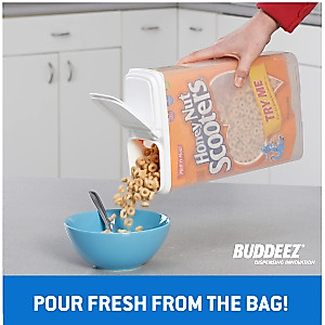 Buddeez Storage Container Cereal Dispenser, White