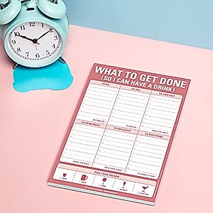 Knock Knock What to Get Do (So I Can Have a Drink), To Do List Note Pad, 6 x 9-inches