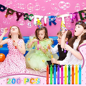 200 Pieces Mini Bubble Wands, Party Favors Assortment Toys for Kids,Themed Birthday, Halloween, Goodie Bags, Carnival Prizes, Wedding, Bubble Maker Outdoor Gifts for Girls & Boys