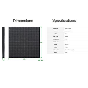 Waveshare RGB Full-Color LED Matrix Panel 3mm Pitch 64×64 Pixels 4096 Individual RGB LEDs Adjustable Brightness Compatible with Raspberry Pi