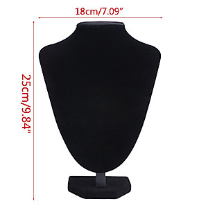 AOOOWER Velvet Fabric Necklace Jewelry Display Model Bust Stand Necklace Mannequin Bust Jewelry Organizer Displays Rack