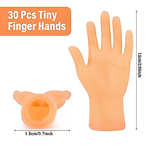 30 Pcs Tiny Finger Hands Mini Fingers Funny Hand Puppets, Miniature Small Hands for Finger Puppets Show, Gag Performance, Cute Little Hand Finger for Party Favors