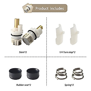 RP25513 RP24096 Faucet Stem Unit Assembly Kits for Two Handle Faucets Cartridge with RP4993 Rubber Seat and Spring, for Bathtub Shower Sink Bathroom Faucet (Not for Self Contained Faucets), 2 Pack