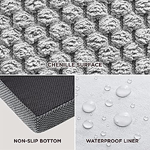 Lesure Large Memory Foam Dog Bed for Crate with Waterproof Liner for Large Dogs Grey - Orthopedic Washable Dog Bed with Removable Cover & Non-Slip Bottom - Cozy Dog Bed for Pet