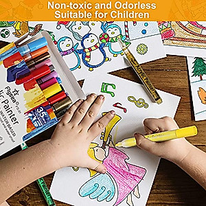 35 Premium Acrylic Paint Marker Pens, Double Pack of Both Extra Fine and Medium Tip, for Rock Painting, Mug, Ceramic, Glass, Wood, Fabric Painting, Canvas,Metal,Water Based Quick Dry Non Toxic No Odor