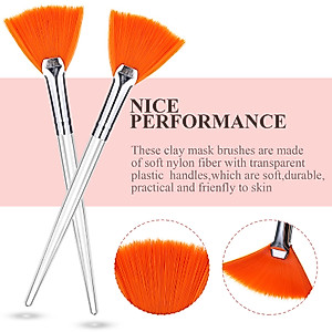 16 Pieces Face Mask Fan Brush Applicator Set Includes Soft Facial Fan Brush Esthetician Face Mask Brush Cosmetic Makeup Tools for Eyelash Extension(6 Inches long,Simple)
