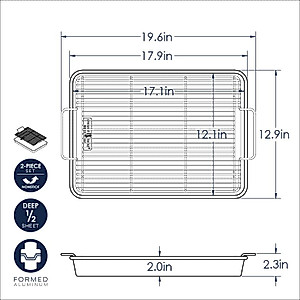 Nordic Ware High-Sided Oven Crisp Baking Tray Nonstick Bakeware, Half Sheet