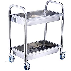 Medical Cart Lab Serving Cart, Utility Cart, Rolling Cart Two-Story Cart Delivery Dining Car Collecting Dining Car Collecting Bowl Car Double-Decker Restaurant Serving Cart (Size : Medium)