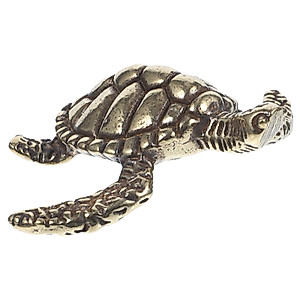 Wakauto Brass Feng Shui Statue Turtle Statue Wealth Figurine Gold Desk Home Indoor Outdoor Decorative Collectible Paperweights Gifts