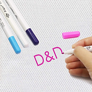 D&D Fabric Marking Pens, 4 Color Water Soluble Ink for Quilting, Dressmaking, Sewing Marking & Tracing Tools (4-Pack)