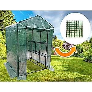 MTB Outdoor Portable Walk-in Garden Greenhouse Replacement PE Cover for 8 Shleves for Frame Size 56x56x77inch