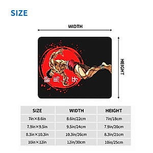 Baki Anime The Grappler Rubber Mousepads Ultra Thick 3mm Large Gaming Mouse Pad Mat Anti-Slip for Gaming Office Laptop Computer 7.9 X 9.5 in