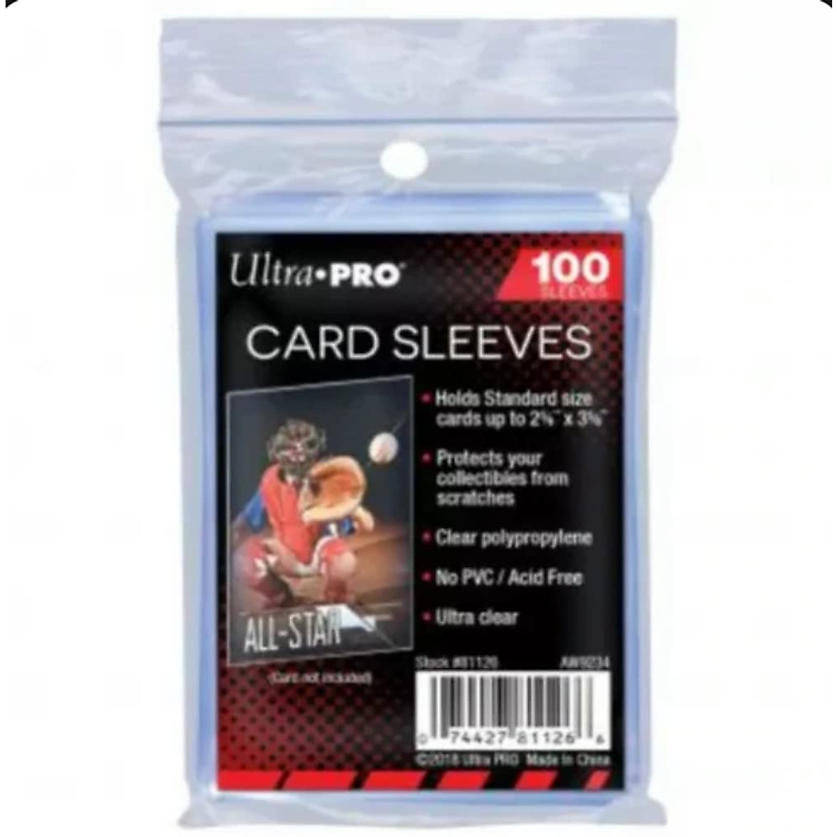 10 (Ten) Pack Lot of 100 Soft Sleeves / Penny Sleeve for Baseball Cards & Other Sports Cards (Packaging May Vary)