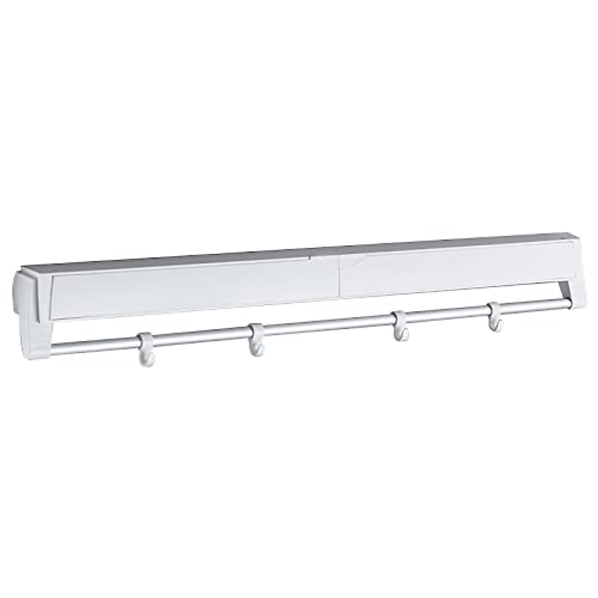 Headery Invisible Folding Wall Mounted Clothes Drying Rack Hanger,Space Saving Laundry Drying Rack,Collapsible Wall Mounted Hanger with 7 Drying Rods and 4 Movable Hooks