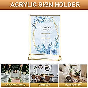 VORIOB 4Pack 8.5x11 Gold Picture Frame Acrylic Sign Holder,Wedding Signs Table Numbers Menu Holders
