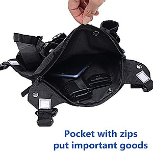 ABBREE Chest Harness Front Pack Pouch Holster Vest Rig for Baofeng UV-5R BF-F8HP UV-82 TYT Ham Two Way Radio (Rescue Essentials) (Reflective Black)