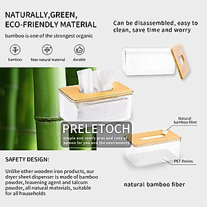 Bamboo Dryer Sheet holder,Minimalist Light Luxury Style Washer Dryer Sheet Dispenser, Transparent Container Storage Box for Laundry Room Decoration, Removable - Eco-friendly Material - Large Capacity.