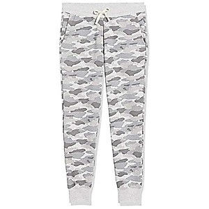 Amazon Essentials Women's Fleece Jogger Sweatpant (Available in Plus Size), Light Grey Camo, Large