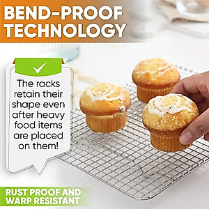 Spring Chef Cooling Rack & Baking Rack - 100% Stainless Steel Cookie Cooling Rack, Wire Baking Rack, Oven Safe 8.5 x 12 Inches Fits Small Quarter Sheet Pan - for Cooking, Baking, Grilling, Smoking