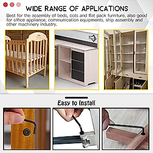 Hilitchi M6 120Pcs Black Hex Socket Head Screws Bolts Barrel Nuts Hardware Assortment Kit for Crib Baby Bed Furniture Cots and Chairs (40mm/50mm/60mm/70mm/80mm-Assortment Kit)