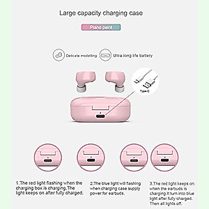 Foyumese Earphone Blue Tooth Wireless Earbud Bluetooth Headphone for iPhone Android with Microphone, Smart Matching Noise Canceling Touch Control Portable Sport Wireless Earphone Bluetooth (Black)