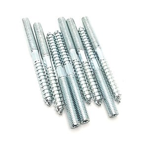 Hanger Bolt M8x90 Silvery Double Headed Bolt Self-Tapping Screw with Hexagon for Furniture 8Pcs