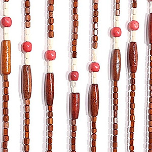 HaroldDol Natural Wood Beaded Curtains for Doorways-31 Strands, High-Bamboo and Wooden Doorway Beads for Doorway Room Divider Door, 35.5" W x 86.6" L