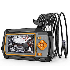 5.5mm Borescope Inspection Industrial Camera, Dual Endoscope Camera, 4.3 Inch Screen, IP67 Waterproof Snake Camera, for Sewer Pipe Drain Plumbing Inspection